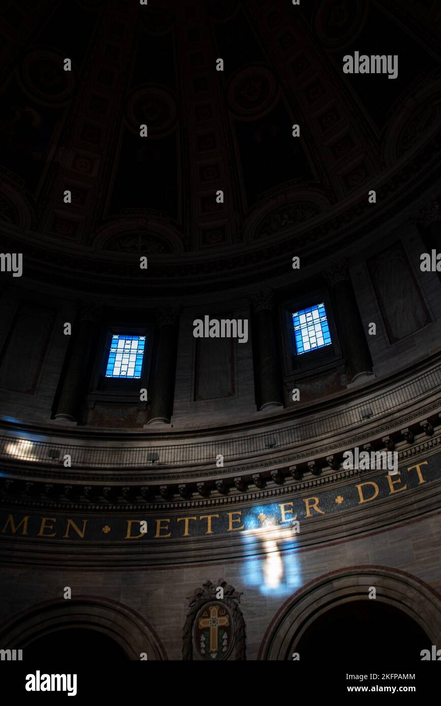 Stained glass window reflection inside the Marble Church / Frederik's ...