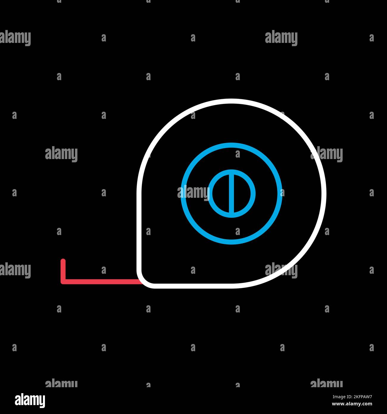 Tape measure vector on dark background icon. Construction, repair and ...