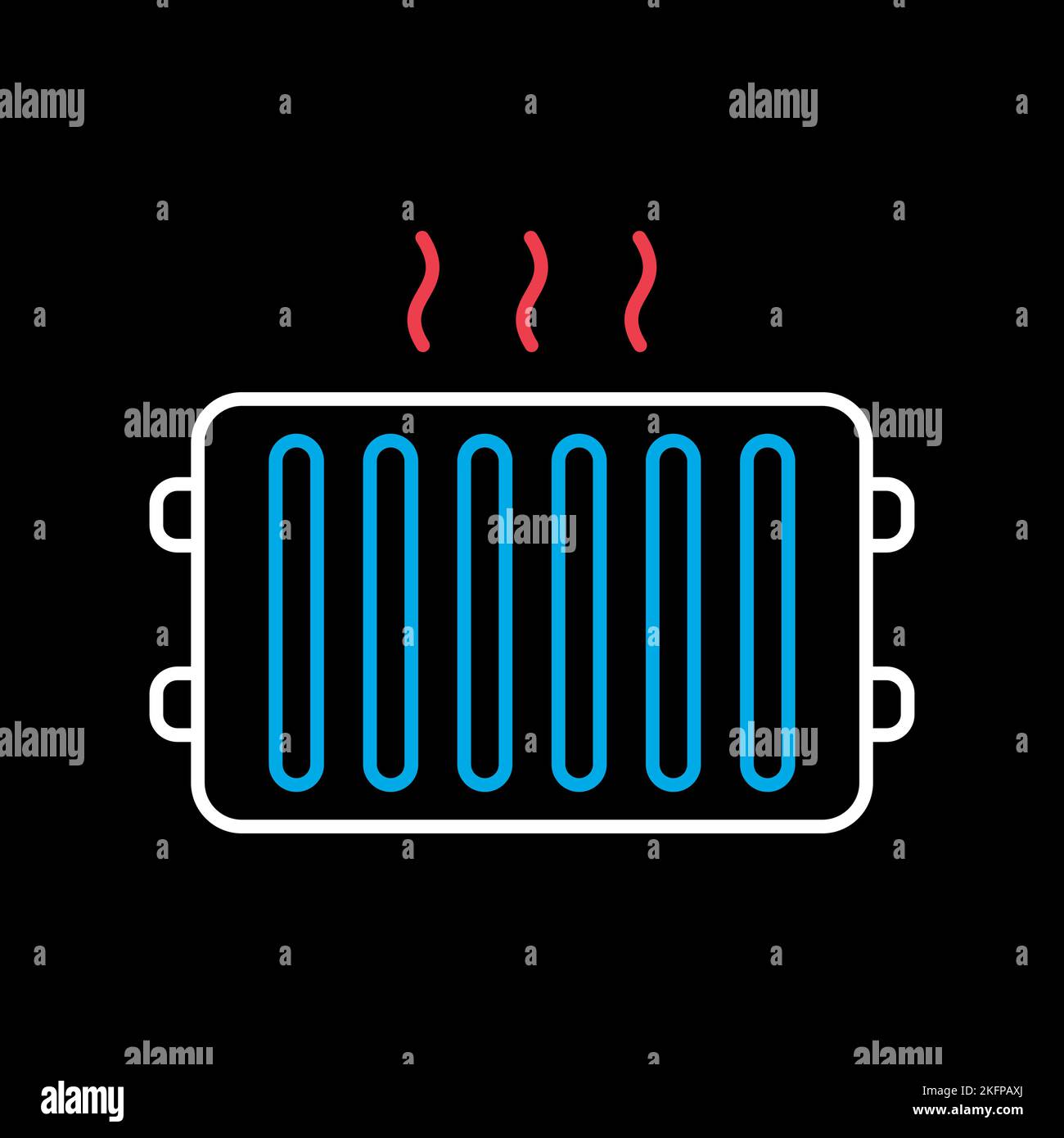 Radiator, heater vector on dark background icon. Construction, repair ...