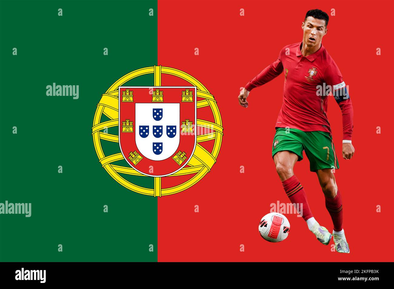 Cristiano Ronaldo and flag of Portugal Stock Photo - Alamy