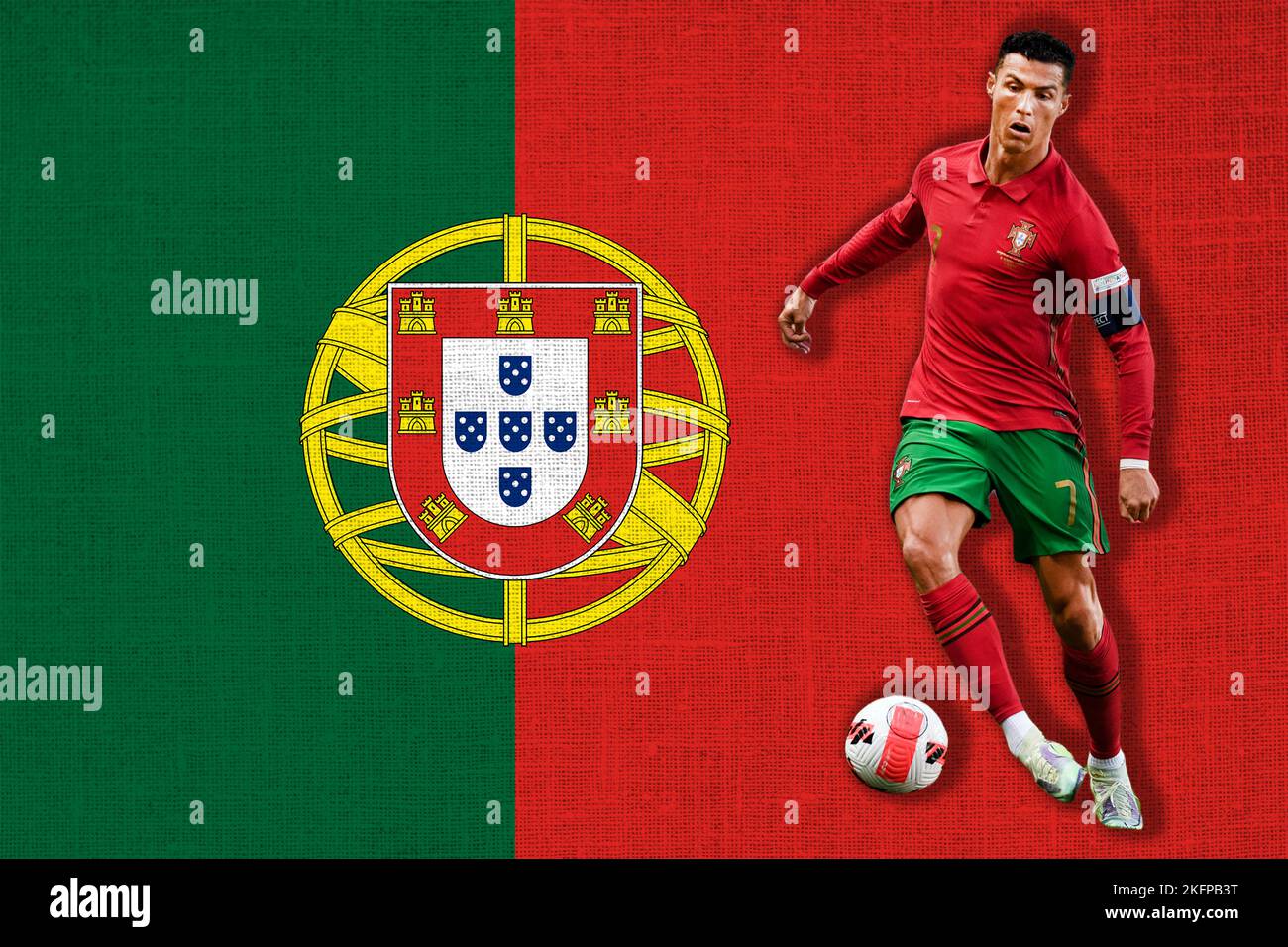 Cristiano Ronaldo and flag of Portugal Stock Photo - Alamy