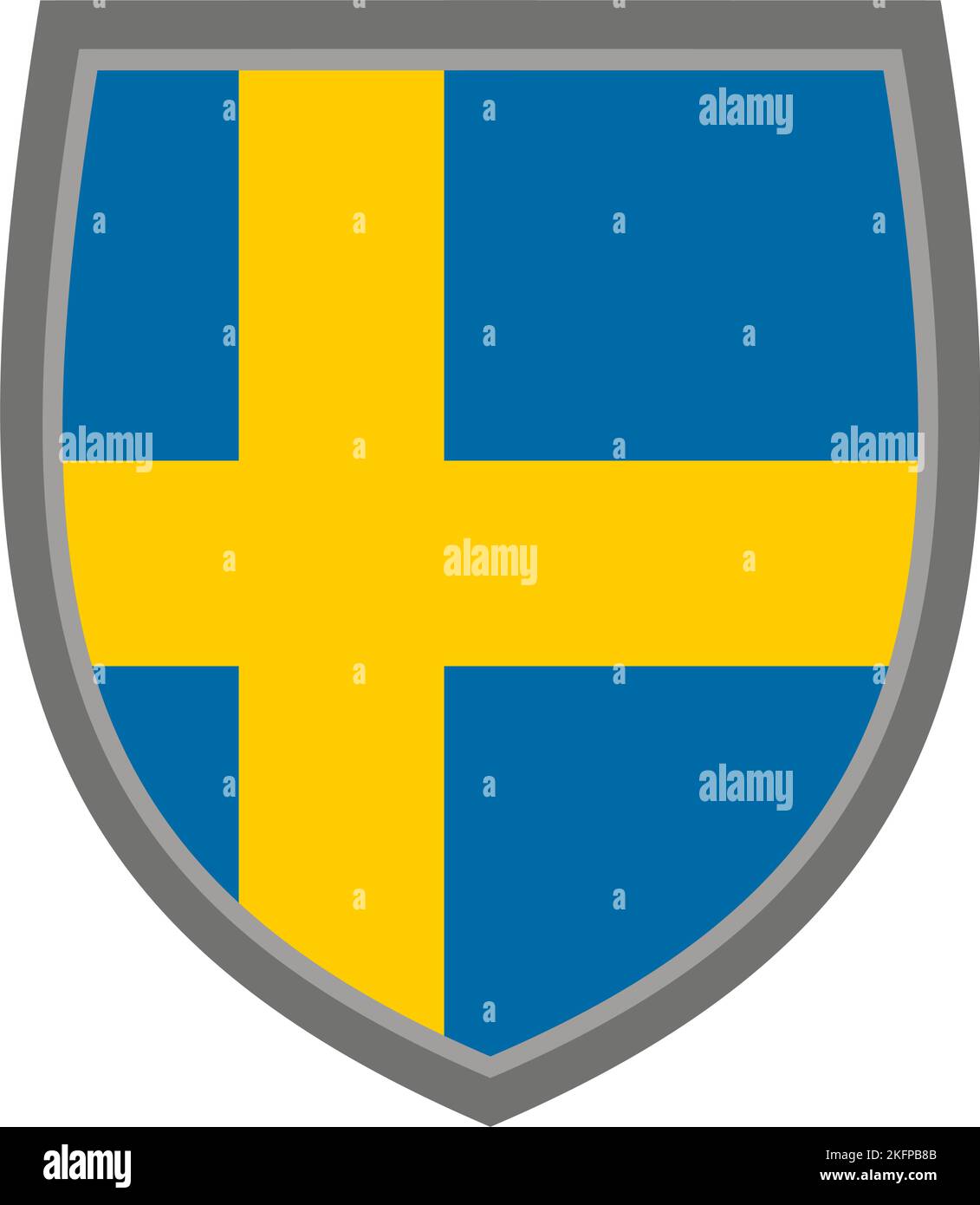 Shield with the colors of Sweden flag - original RGB color - icon ...