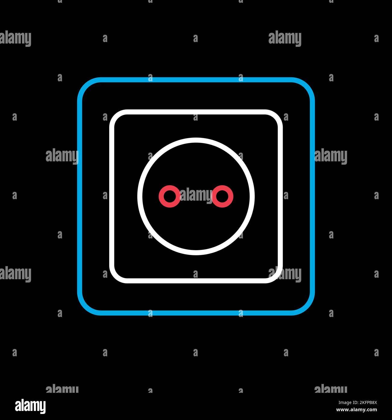 Electric outlet vector on dark background icon. Construction, repair ...