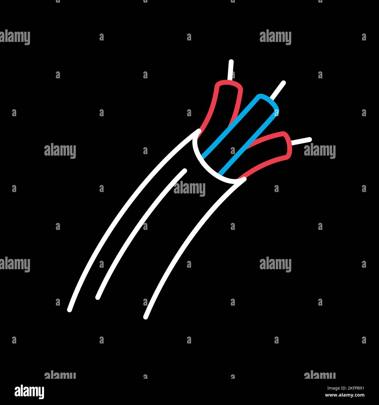 Electric cable vector on dark background icon. Construction, repair and ...