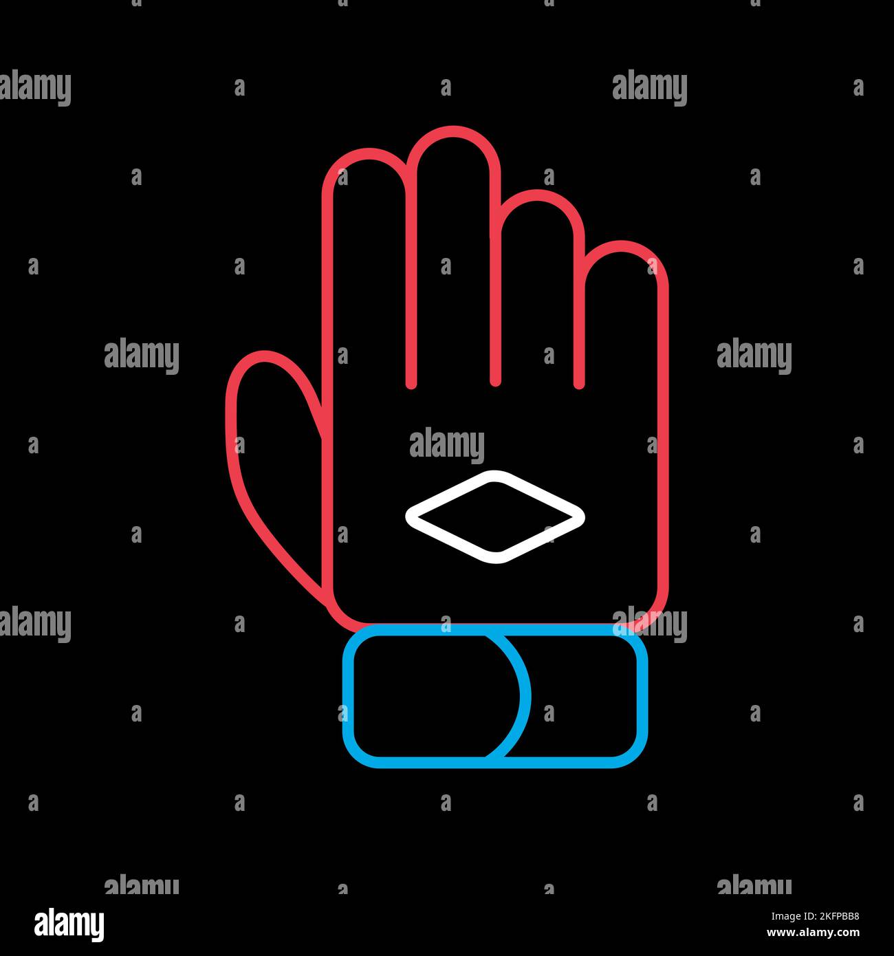 Work glove vector on dark background icon. Construction, repair and ...