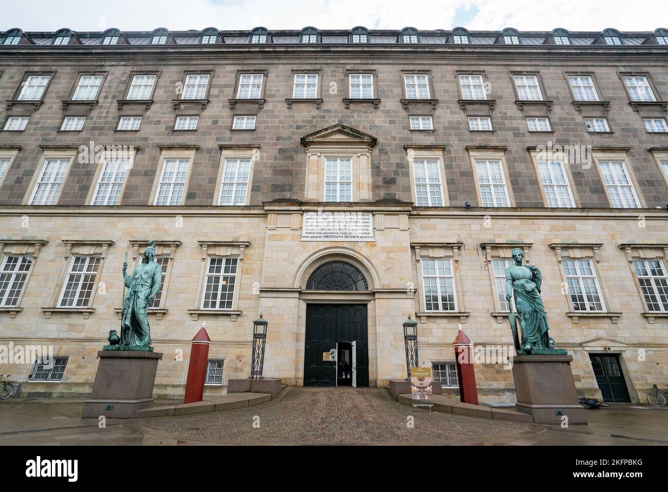 Bronze Statues in the Courtyard at Christiansborg Castle ...