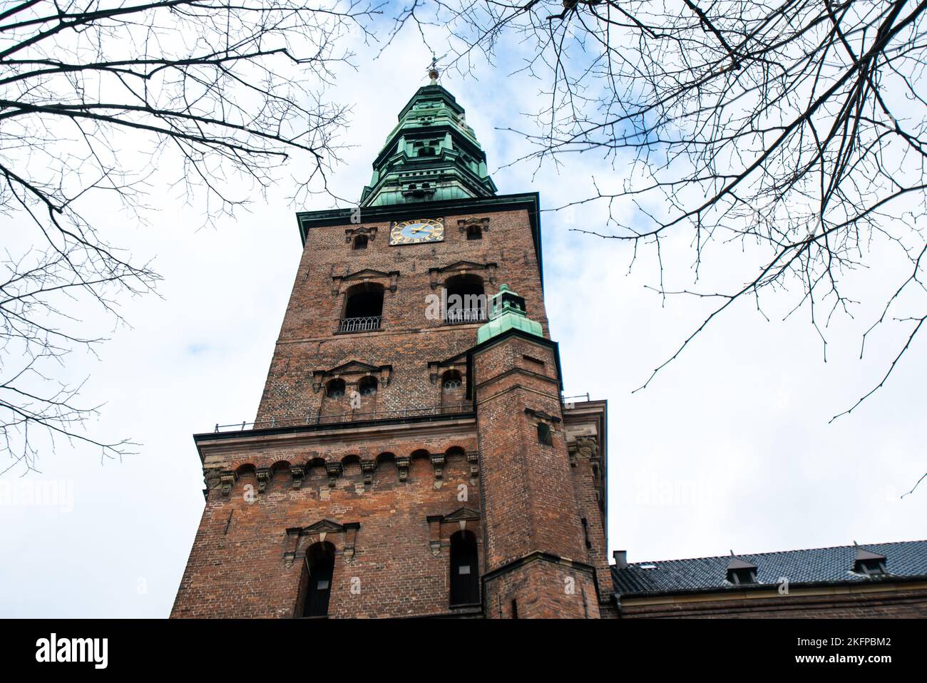 Low angle view, looking up at St. Peter's Church, Copenhagen, Denmark ...