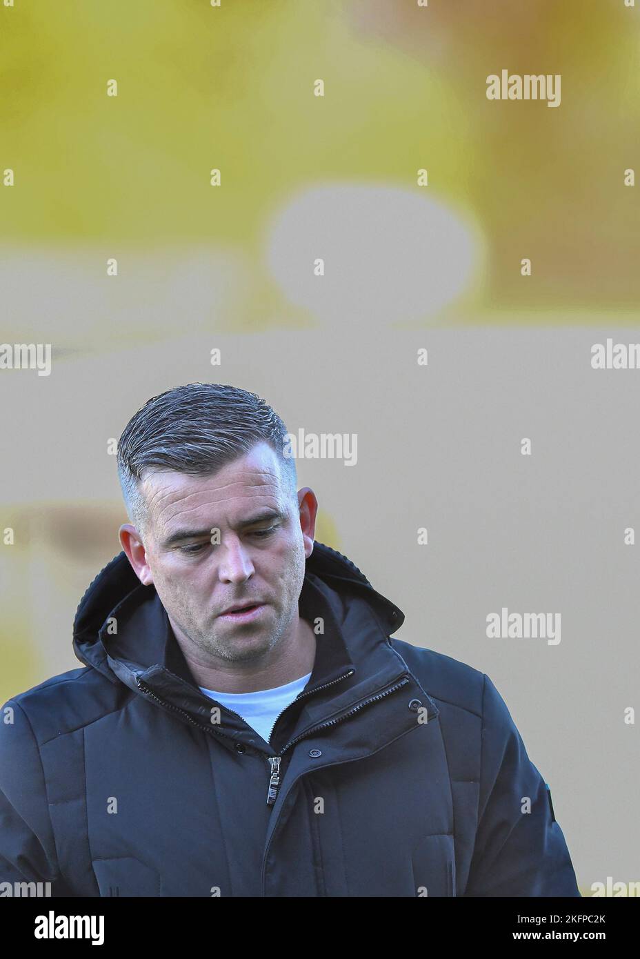 Plymouth Argyle Manager Steven Schumacher looks dejected during the Sky ...