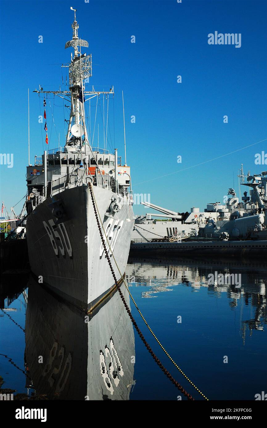 The USS Joseph P Kennedy is moored with other navy ships in Battleship ...