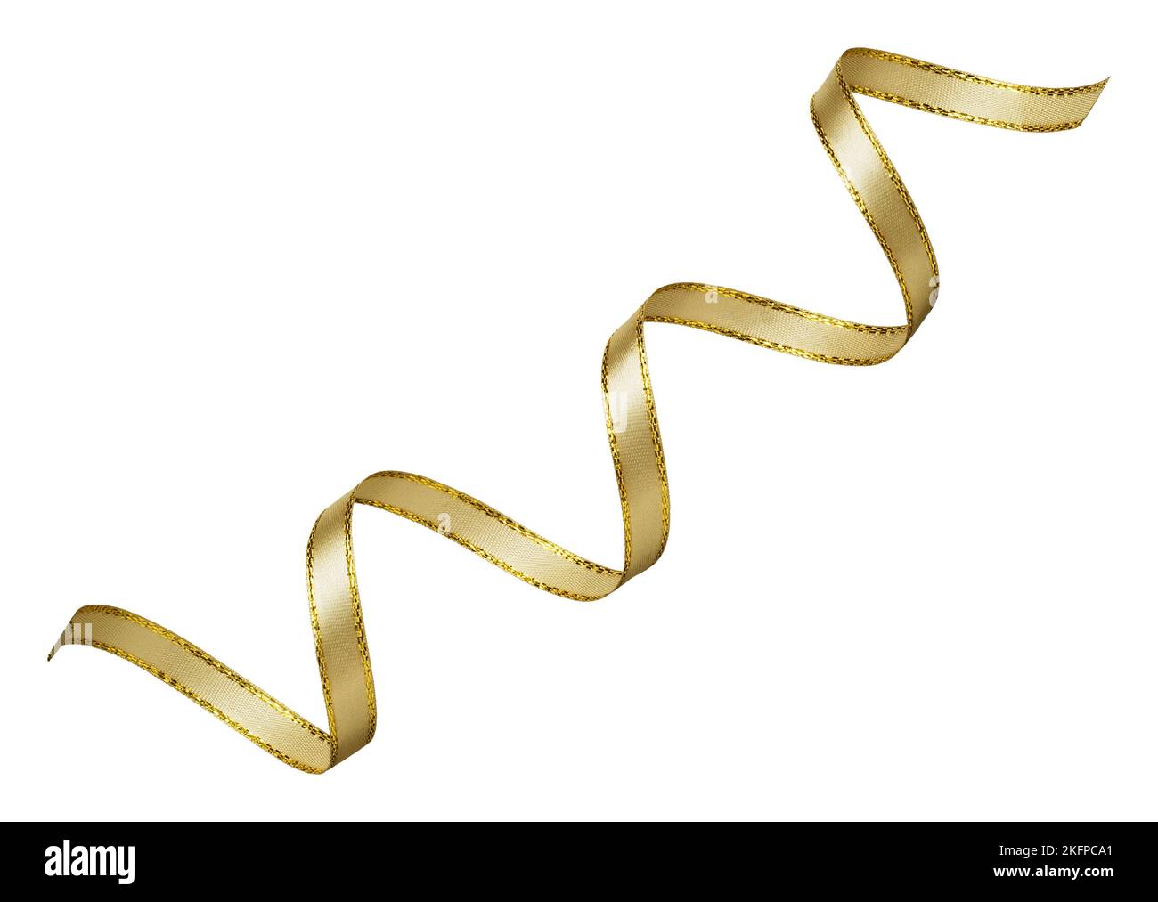 Gold celebration ribbon isolated on white background Stock Photo - Alamy