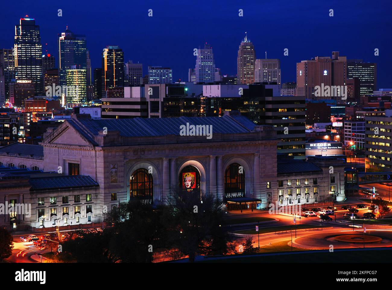 Lighted office towers by night hi-res stock photography and images - Alamy