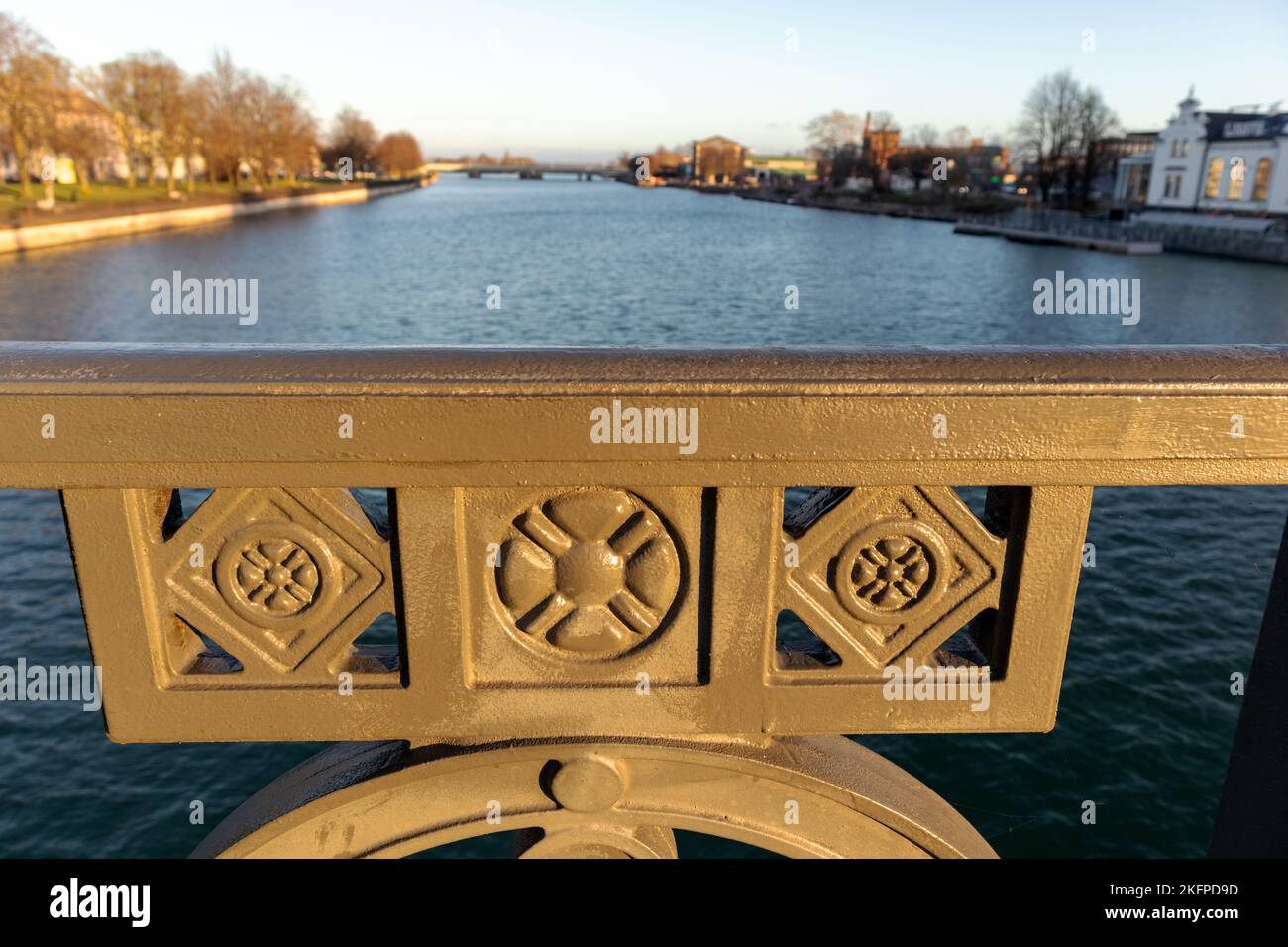 decorative element cast in metal in the bridge railing Stock Photo - Alamy