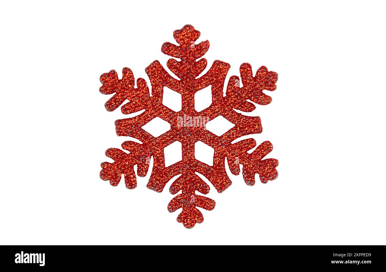 Snowflakes red isolate on white background. Selection focus Stock Photo ...