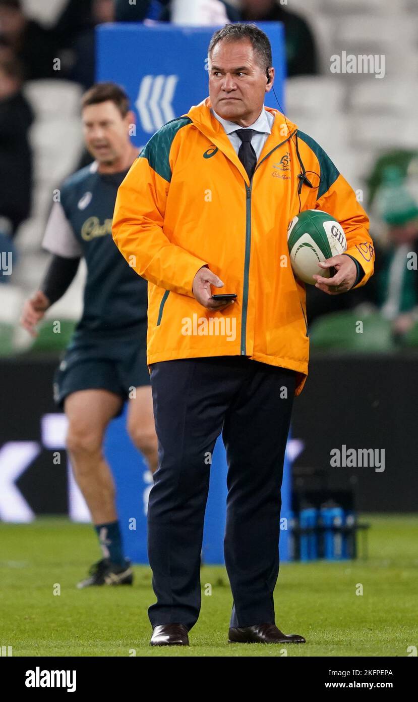 Australia head coach Dave Rennie before the Autumn International match ...