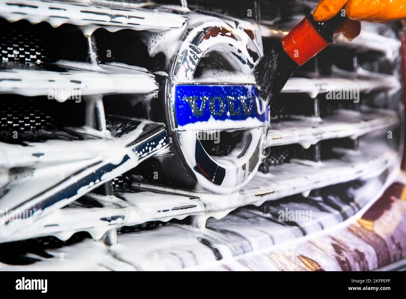 Sankt-Petersburg, Russia - April 23 2017: Close-up of a volvo cars ...