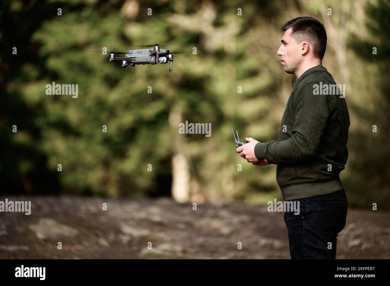 Drone pilot, quadcopter flight control with manual control panel, drone ...