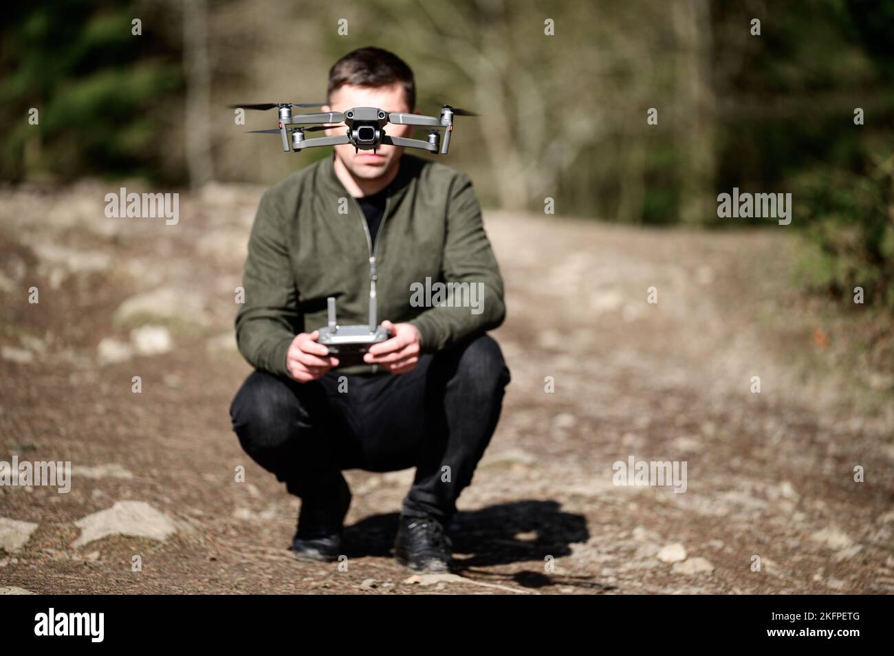 Drone pilot, quadcopter flight control with manual control panel, drone ...