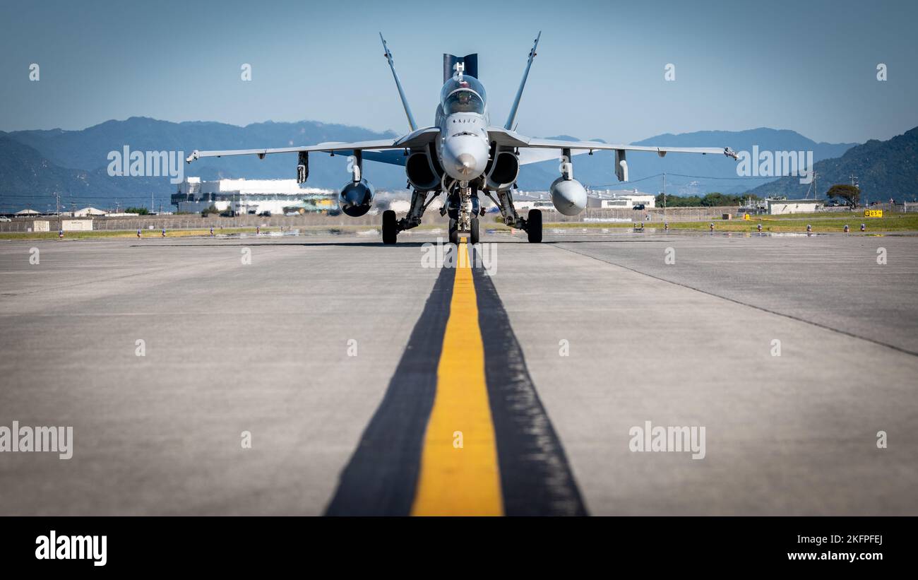 A U.S. Marine Corps F/A-18D Hornet aircraft with Marine All Weather ...