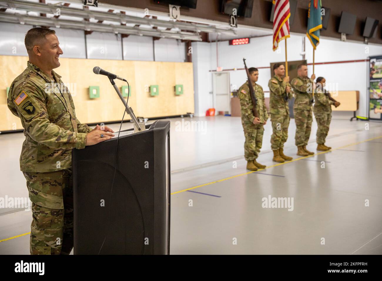 Command Sgt. Maj. Aaron Forry, the outgoing battalion command sergeant major for the U.S. Army ...