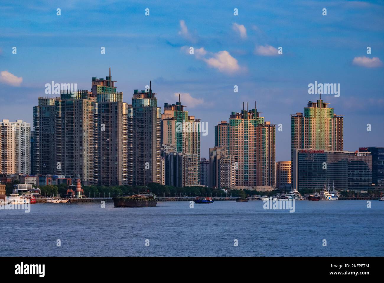 Shanghai, China city skyline on the Huangpu River view Stock Photo - Alamy