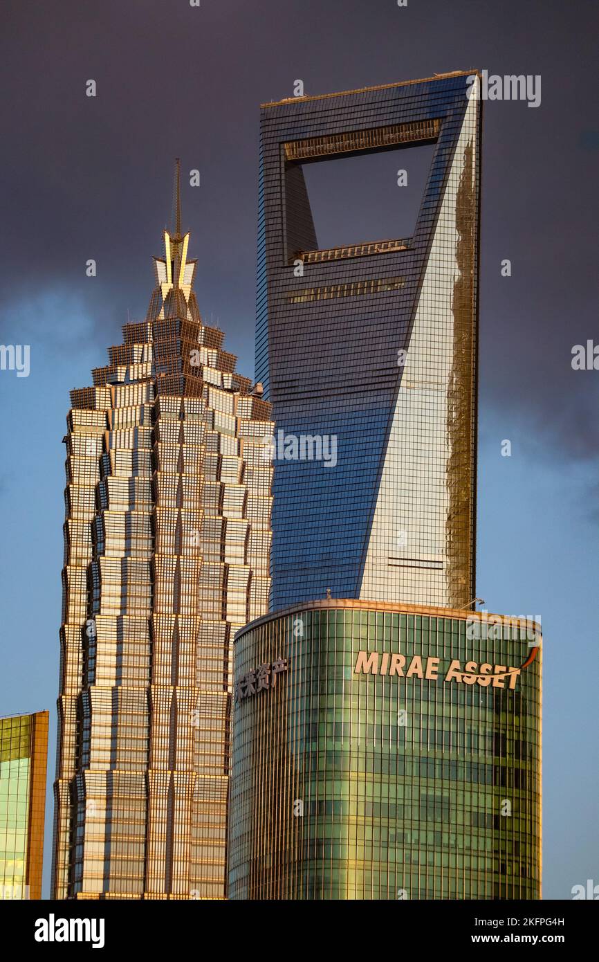 Shanghai, China city skyline on the Huangpu River view Stock Photo - Alamy