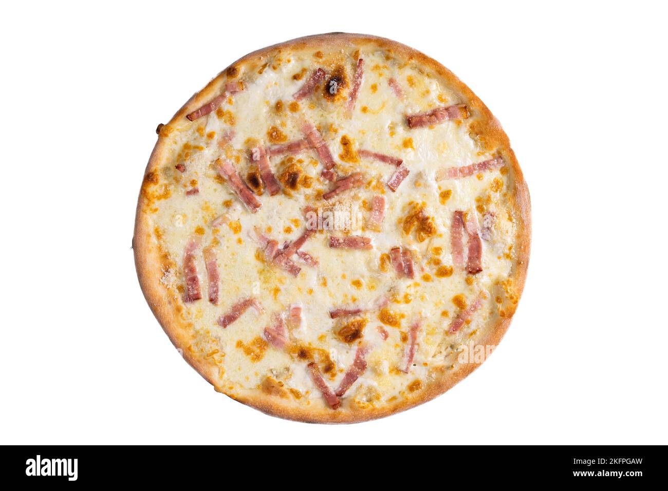 A delicious and appetizing pizza isolated on a white background Stock ...