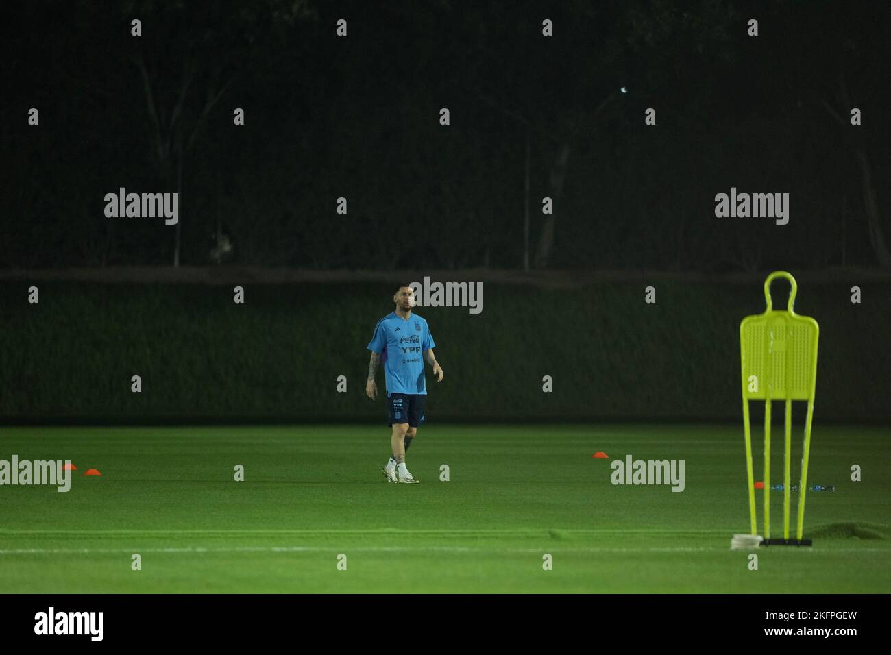 Doha, Qatar. 19th Nov, 2022. Lionel Messi of Argentina attends a ...