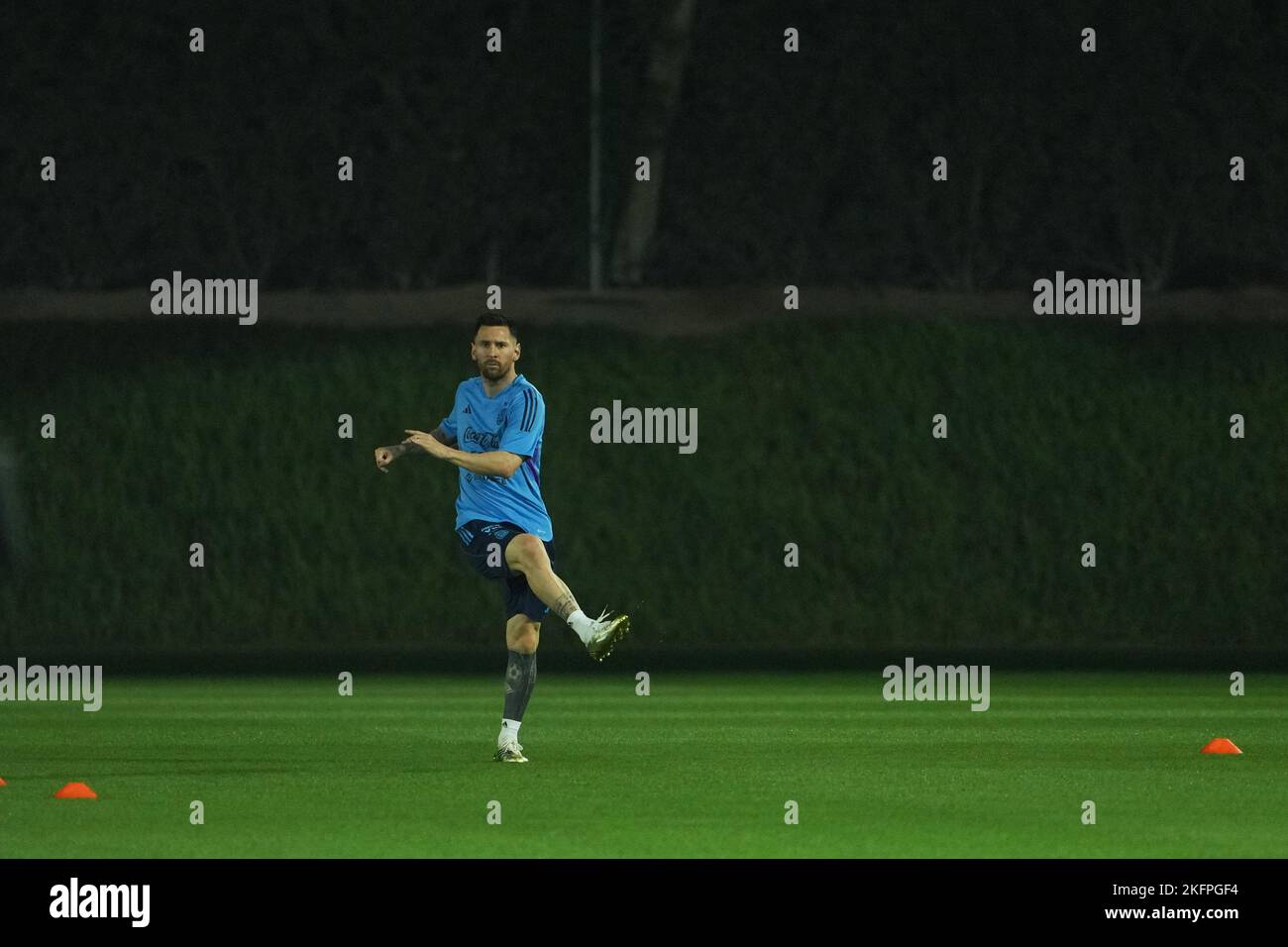 Doha, Qatar. 19th Nov, 2022. Lionel Messi of Argentina attends a ...