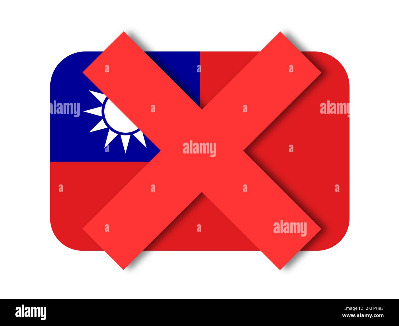 Taiwanese flag is crossed out - Taiwan as non existing country after ...