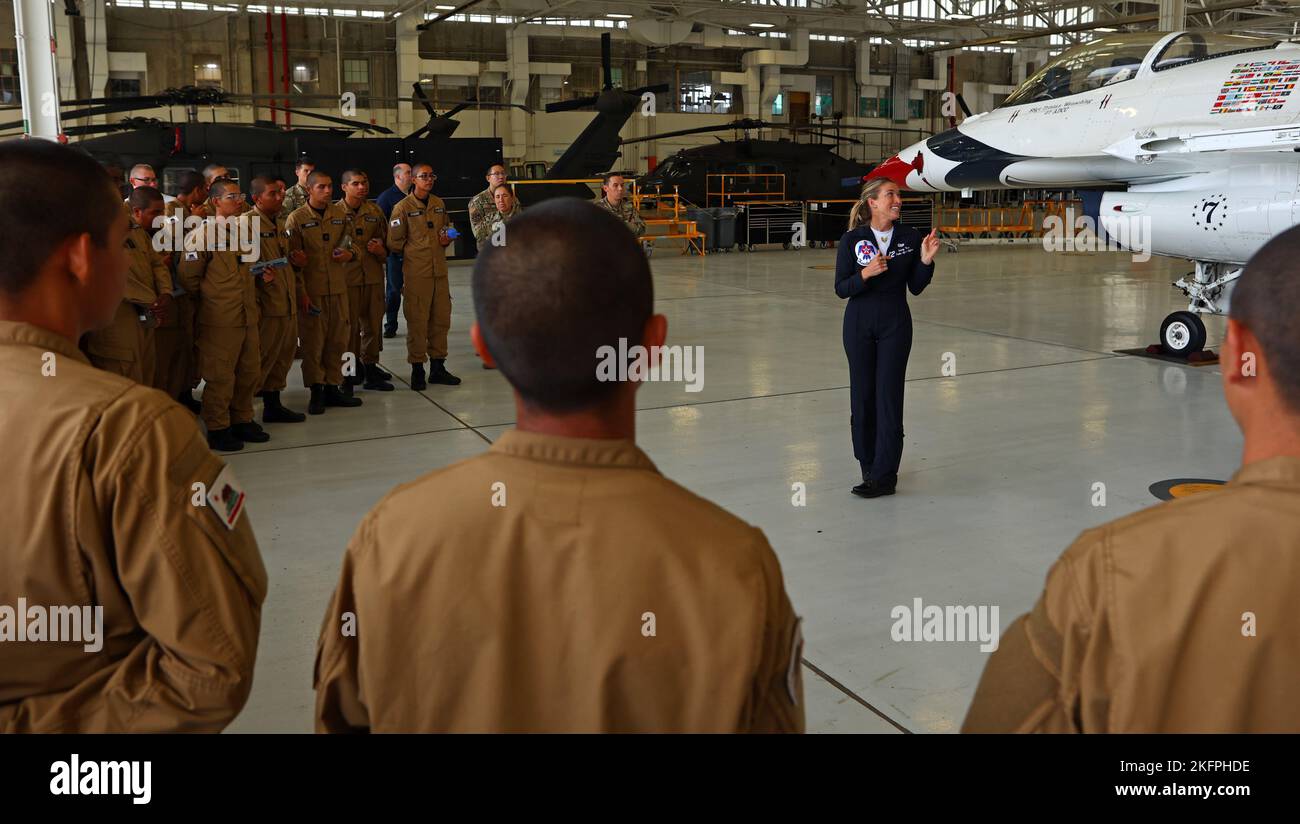 U.S. Air Force Capt. Kaity Toner, public affairs officer for the U.S ...