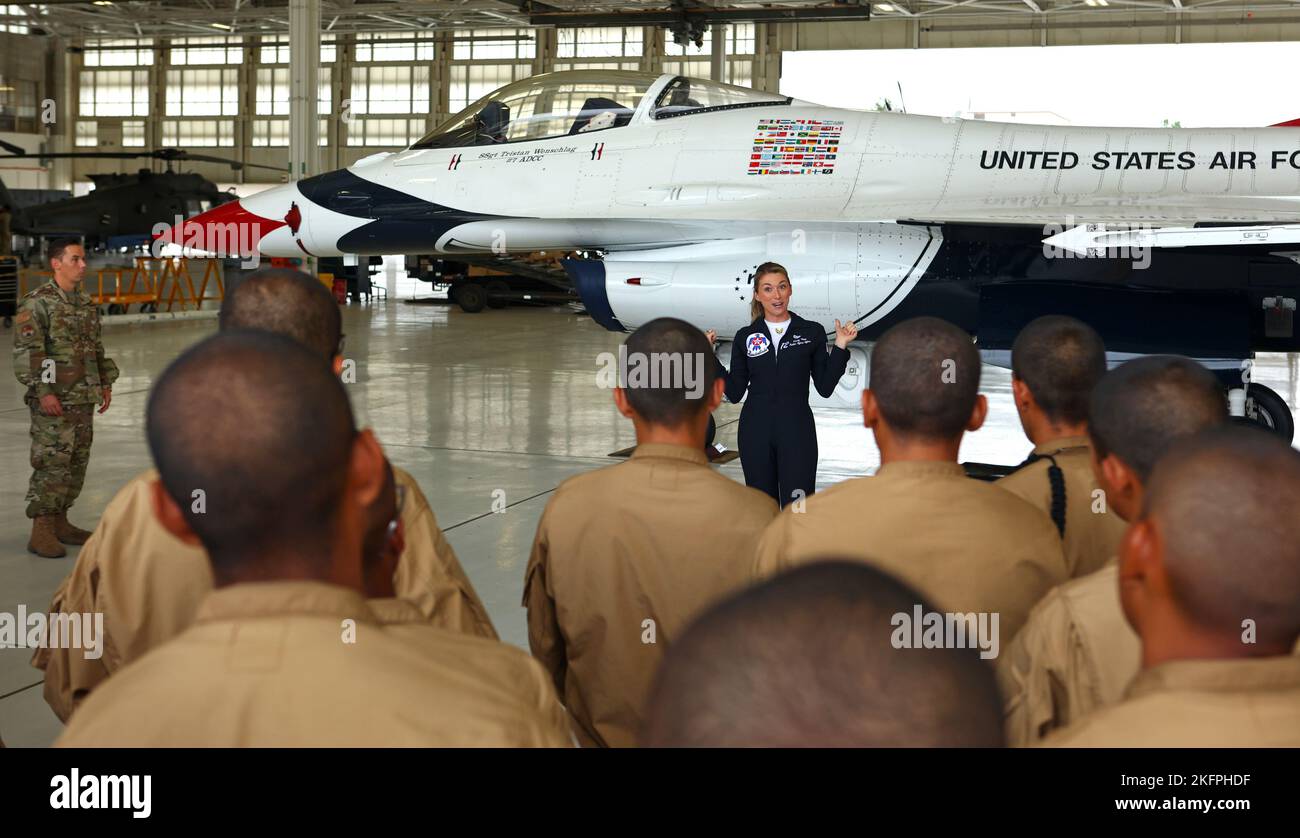 U.S. Air Force Capt. Kaity Toner, public affairs officer for the U.S ...
