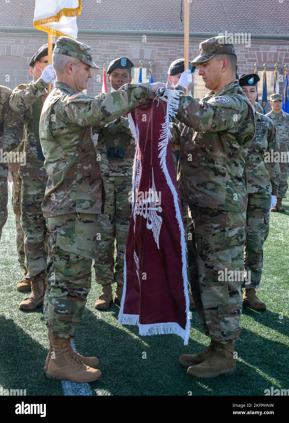 U.S. Army Brig. Gen. Clinton K. Murray (left) commander and Command Sgt ...