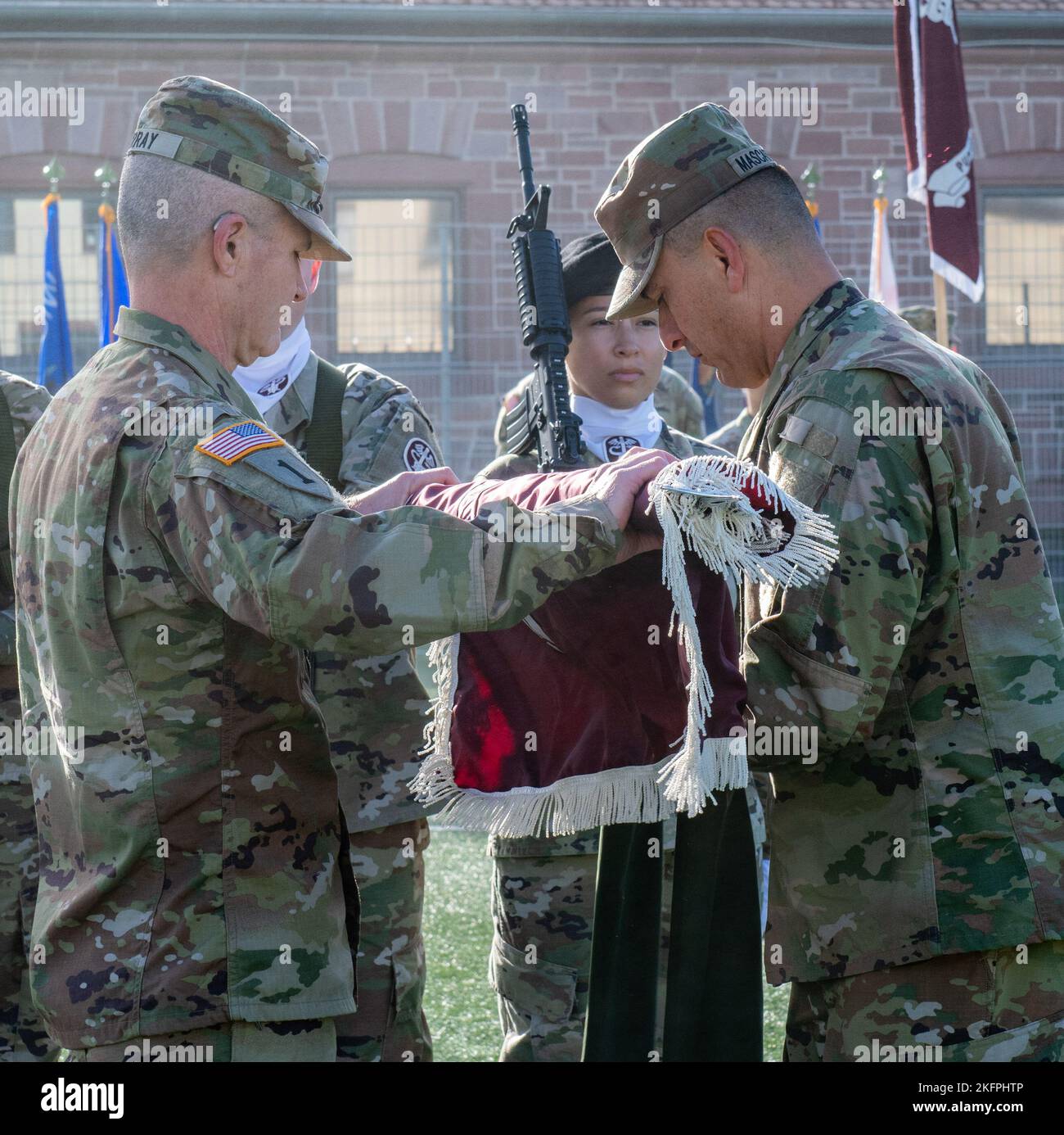 U.S. Army Brig. Gen. Clinton K. Murray (left) commander and Command Sgt ...
