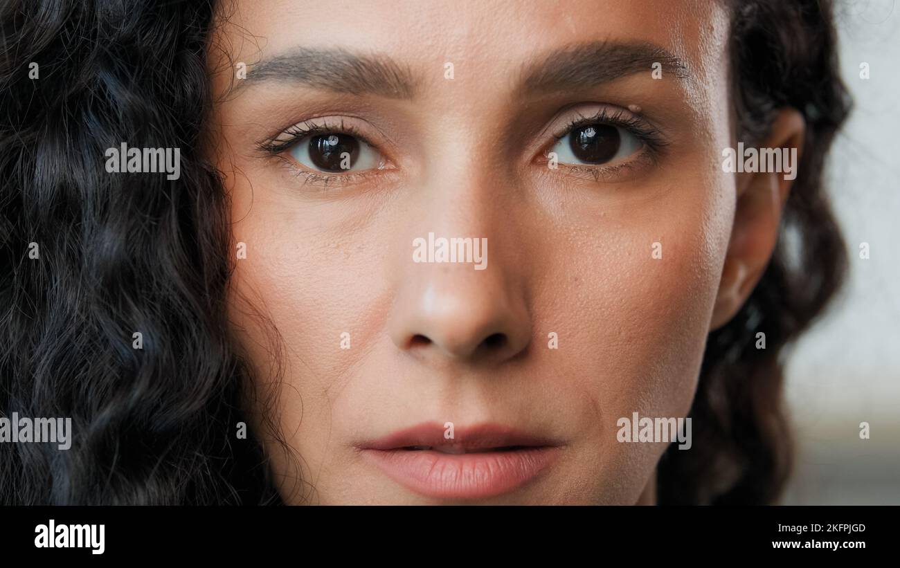 Head shot female portrait attractive sad woman frustrated worried about ...