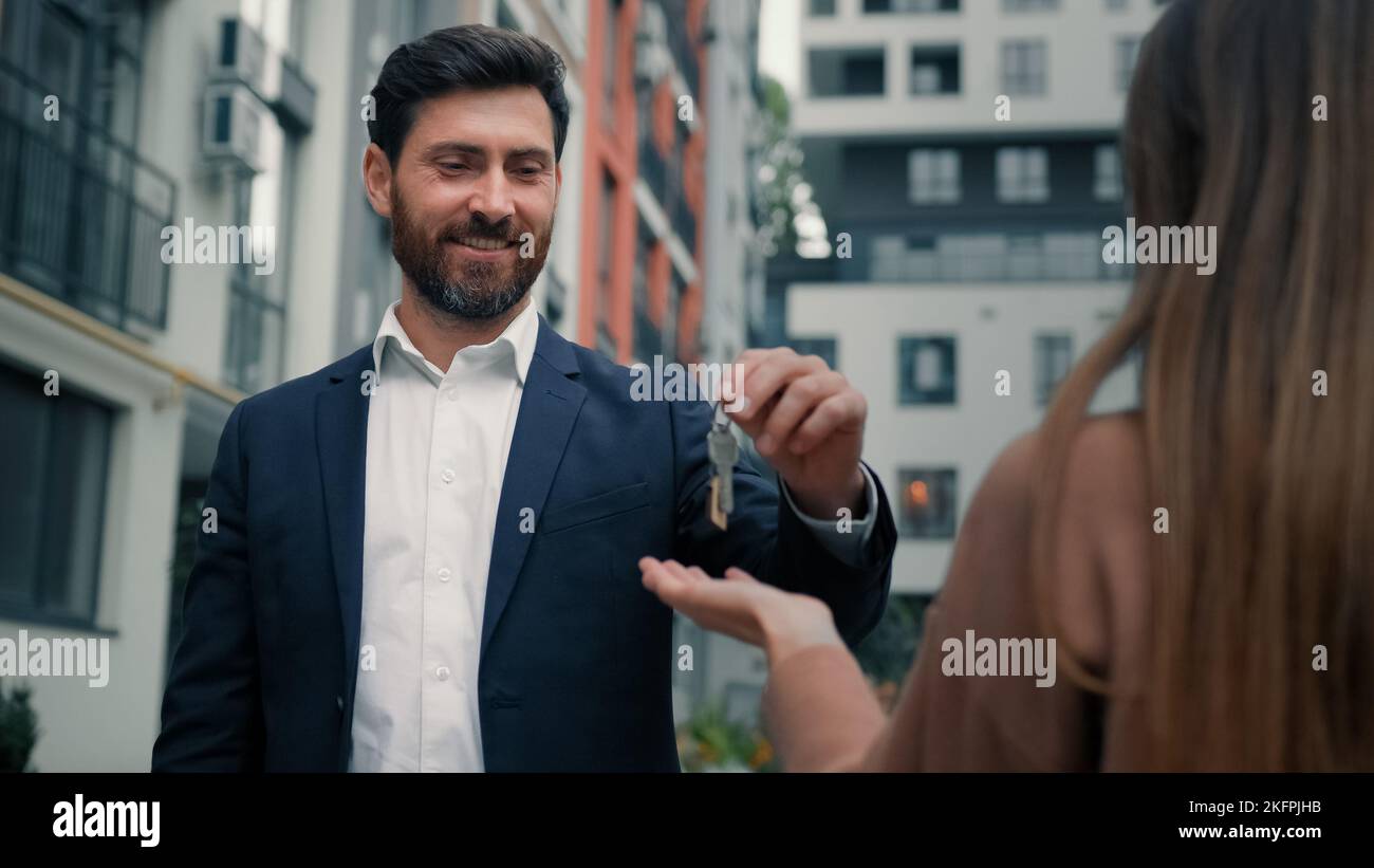 Businessman realtor agent man worker of construction company make ...