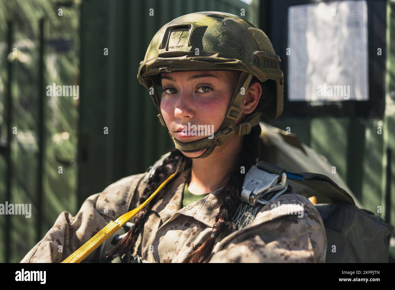 U.S. Marine Corps Sgt. Katelyn Radosin, a parachute rigger from ...