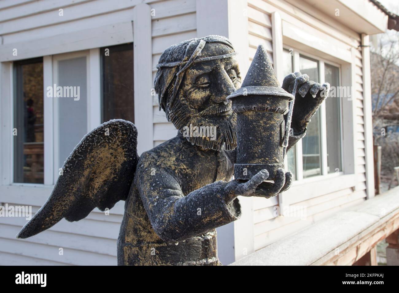 Architectural angel in the city of Tobolsk. Art object "What the Angels ...