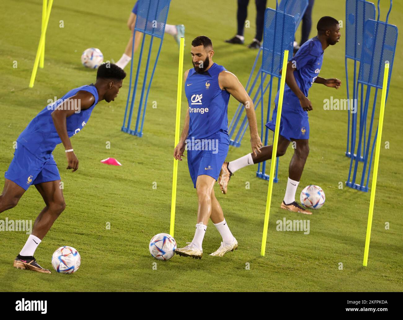 Doha, Qatar - November 19, 2022 Karim Benzema, Ousmane Dembele of ...