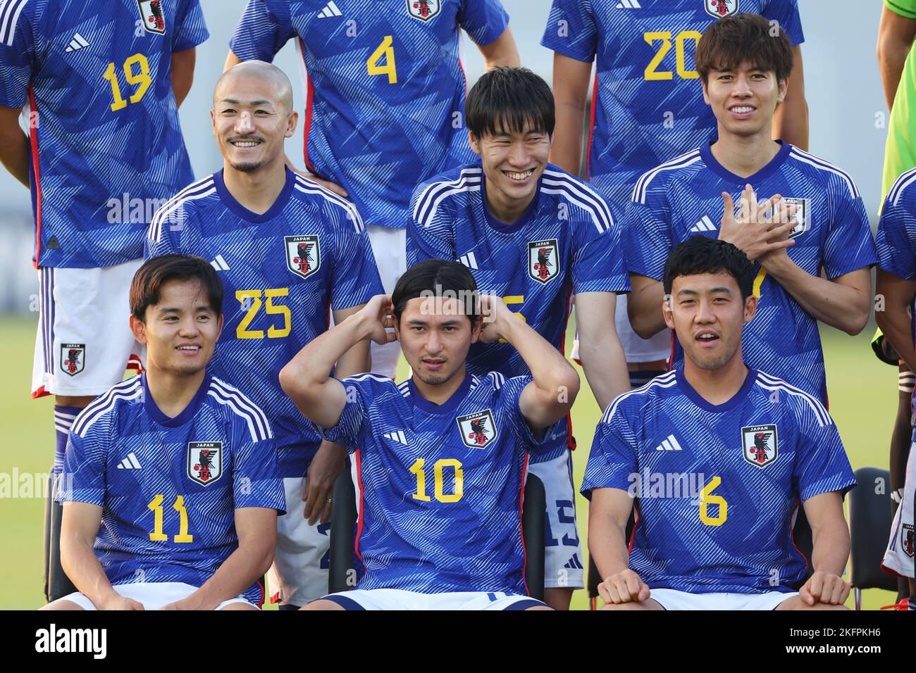 Doha, Qatar. 19th Nov, 2022. (Top L-R) Daizen Maeda, Daichi Kamada, Ao Tanaka (JPN), (Bottom L-R ...