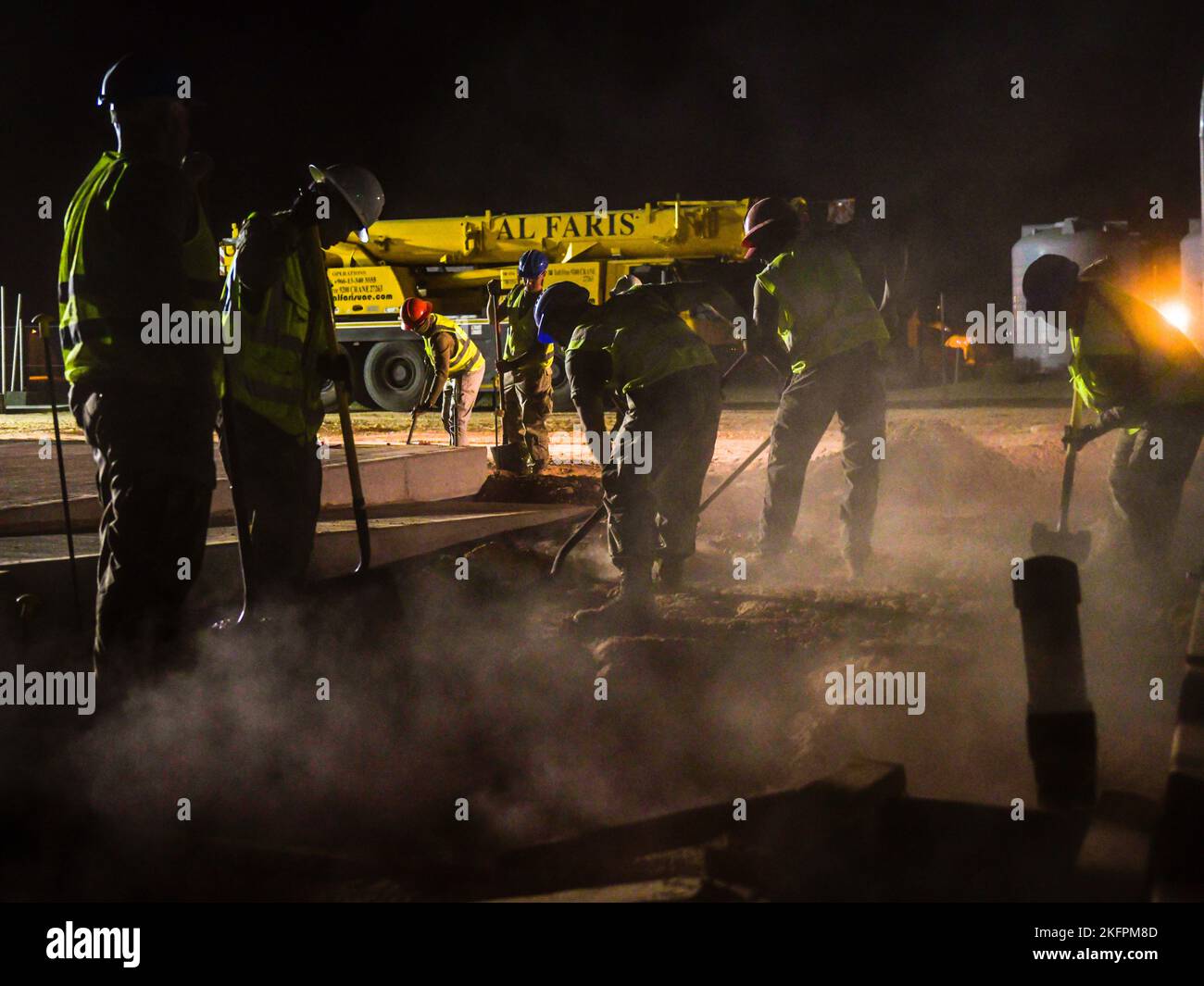 U.S. Airmen assigned to the 577th Expeditionary Prime BEEF Squadron and ...