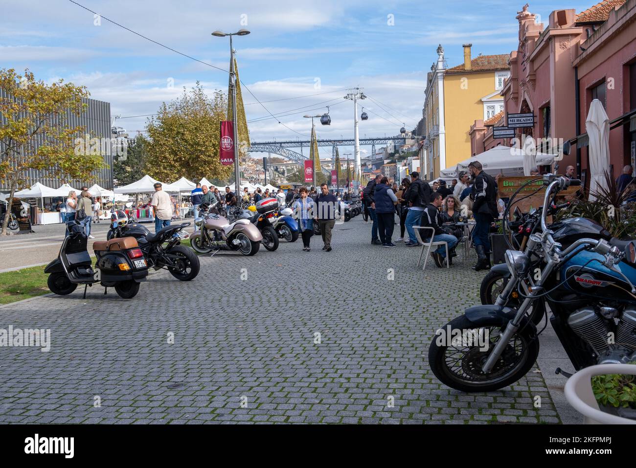 Traditional sunday biker meet in Portugal Stock Photo - Alamy