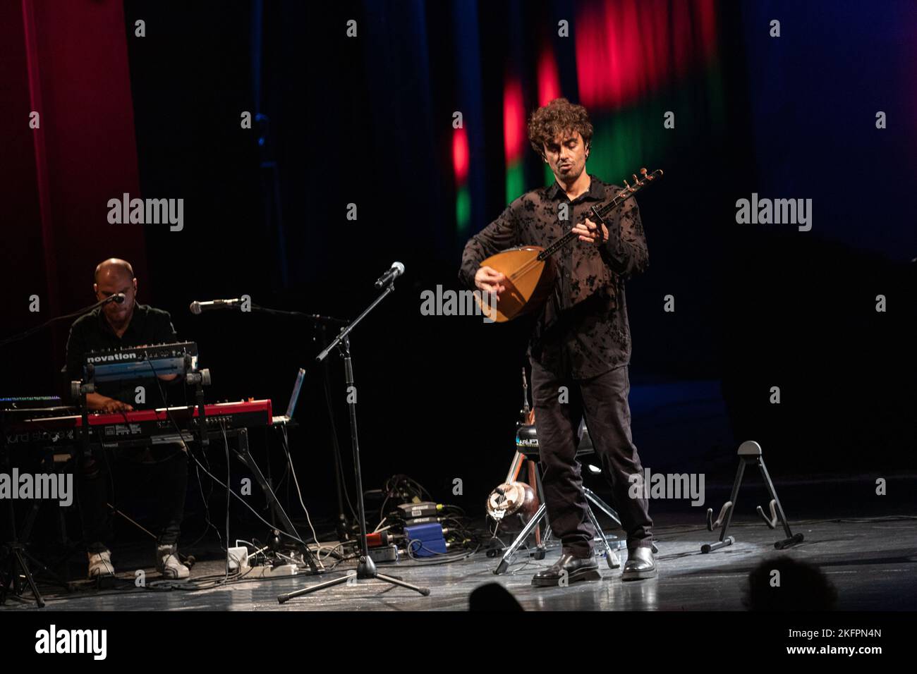Israeli musician Haim Weiss and kamanche player Mark Eliyahu perform at ...