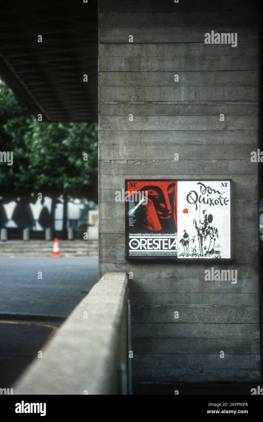 1982 archival photograph of posters for Don Quixote and The Oresteia at ...