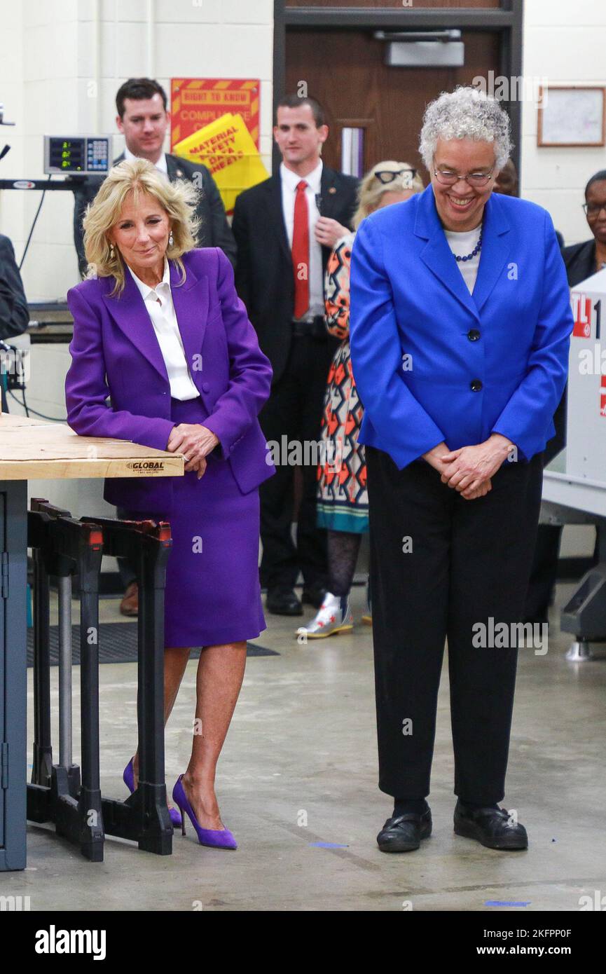 NOVEMBER 14 - CHICAGO, IL: First Lady Dr. Jill Biden and Cook County ...