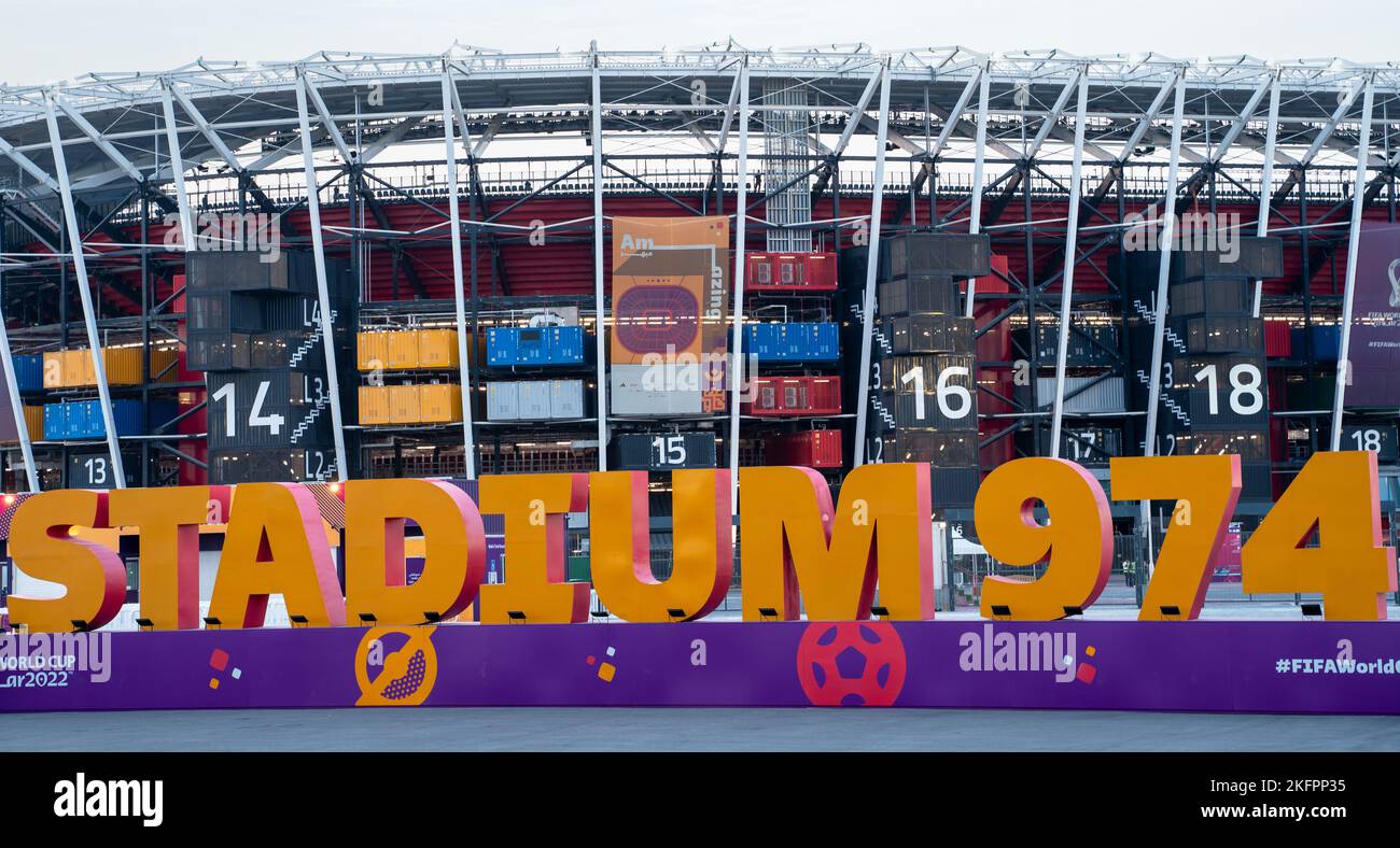 Doha, Qatar- Ocotber 10,2022 :Stadium 974 is a football stadium in Ras ...