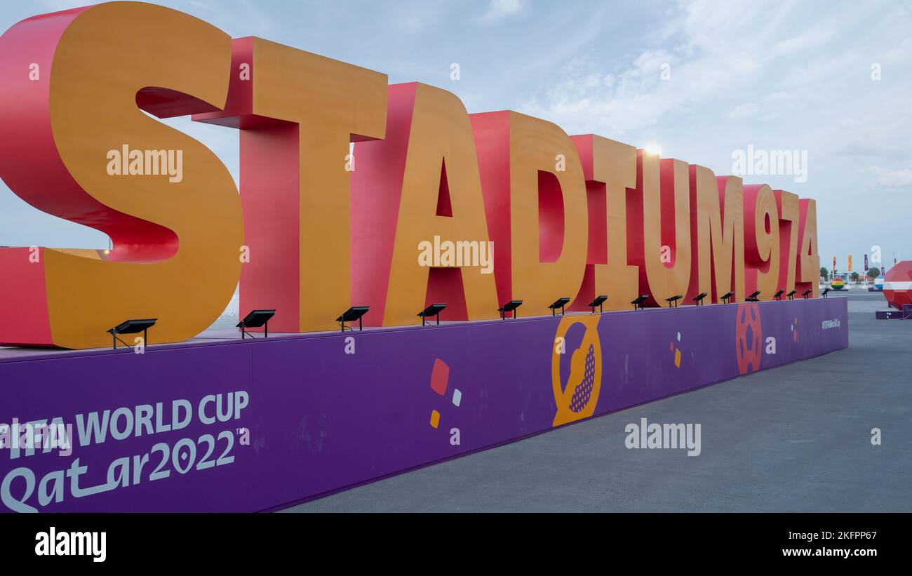 Doha, Qatar- Ocotber 10,2022 :Stadium 974 is a football stadium in Ras ...