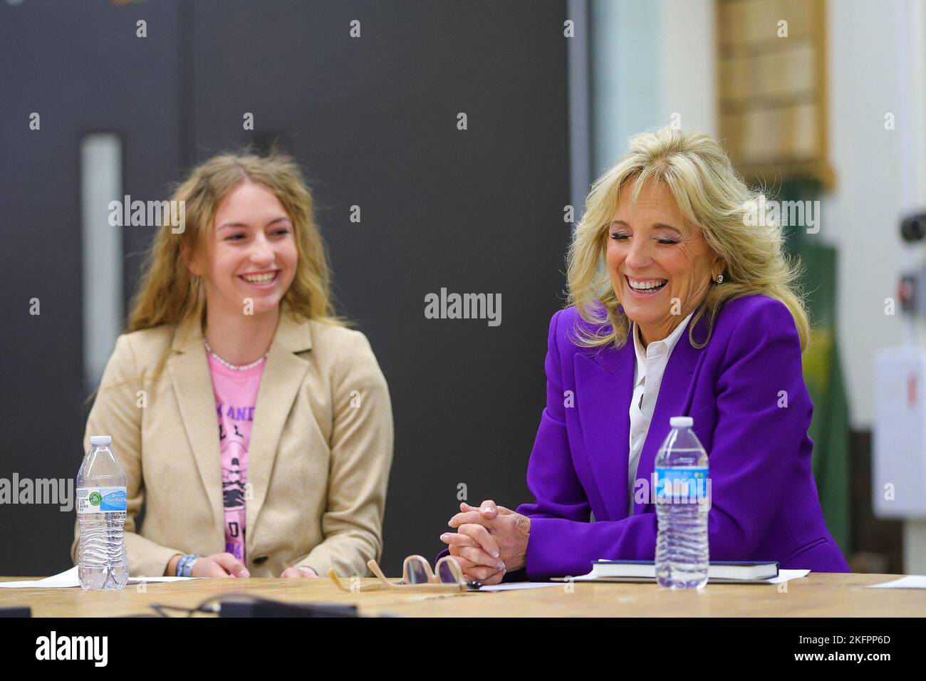 NOVEMBER 14 - CHICAGO, IL: Kate Foley and First Lady Dr. Jill Biden ...