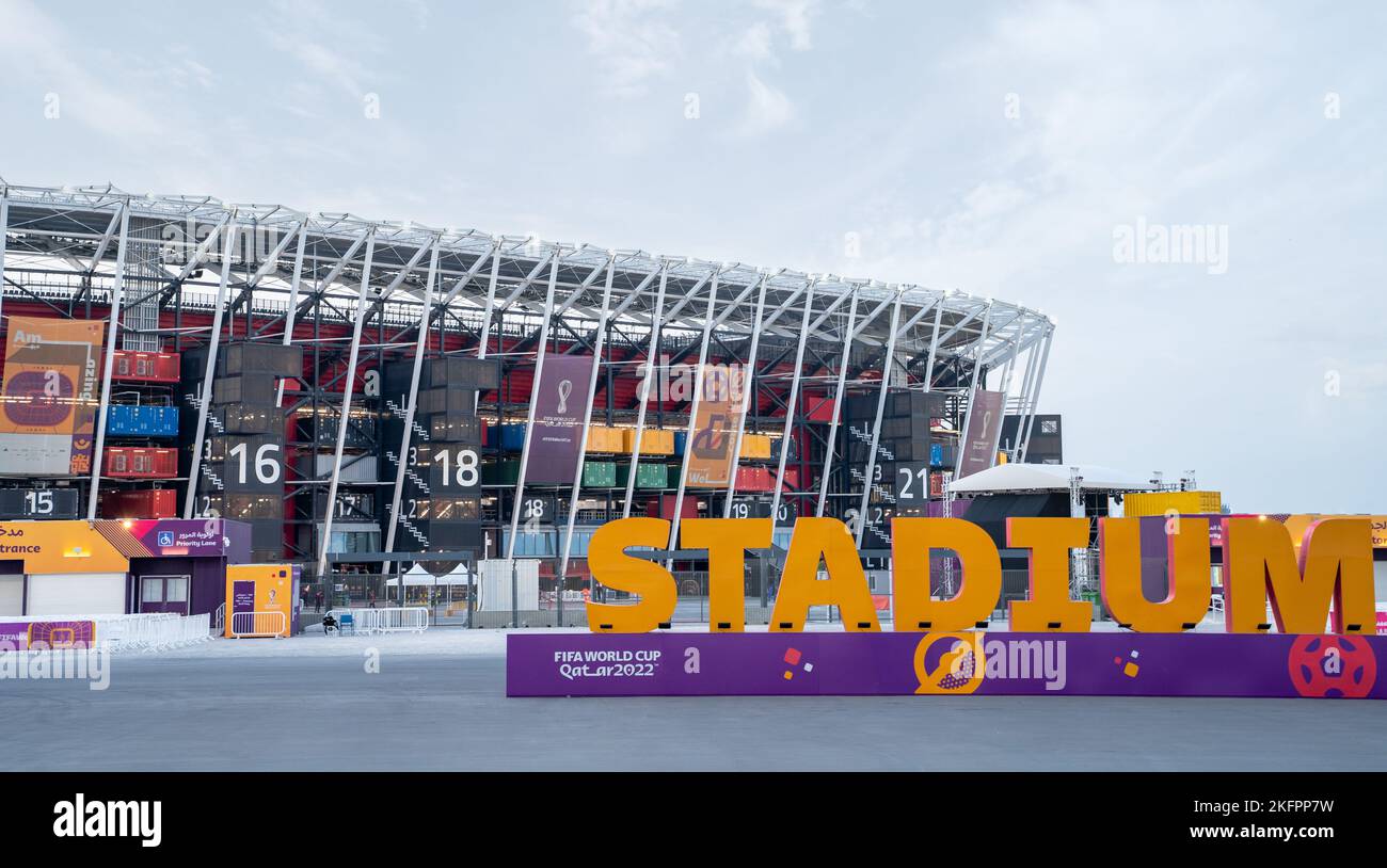 Doha, Qatar- Ocotber 10,2022 :Stadium 974 is a football stadium in Ras ...
