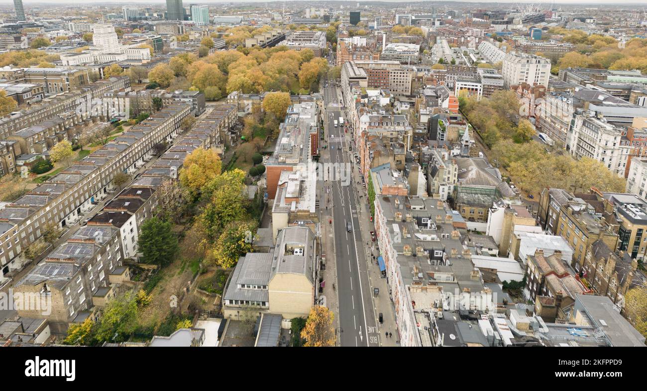Southampton Row, Holborn towards Russell Square, Camden, London Stock ...