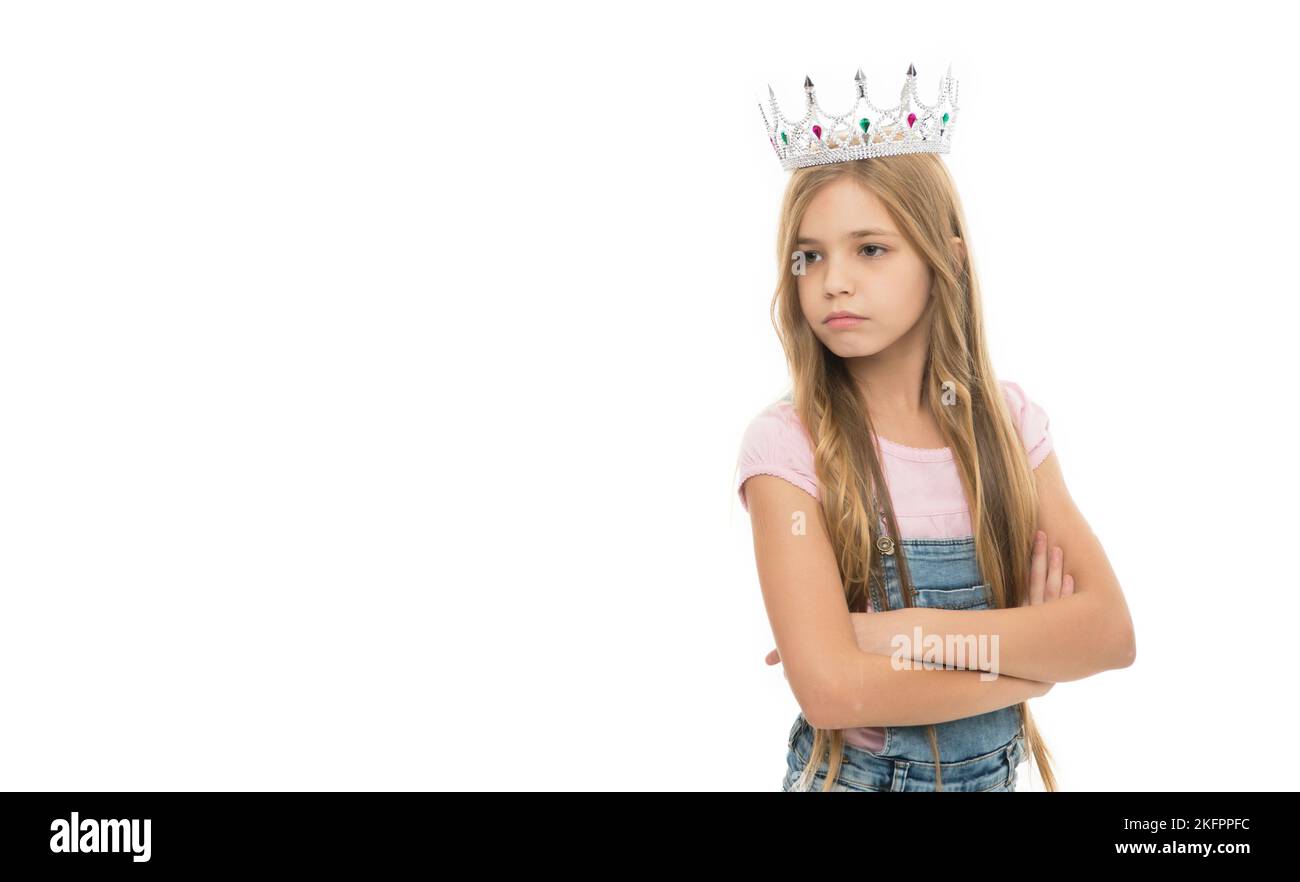 selfish teen girl isolated on white background. selfish teen girl in ...